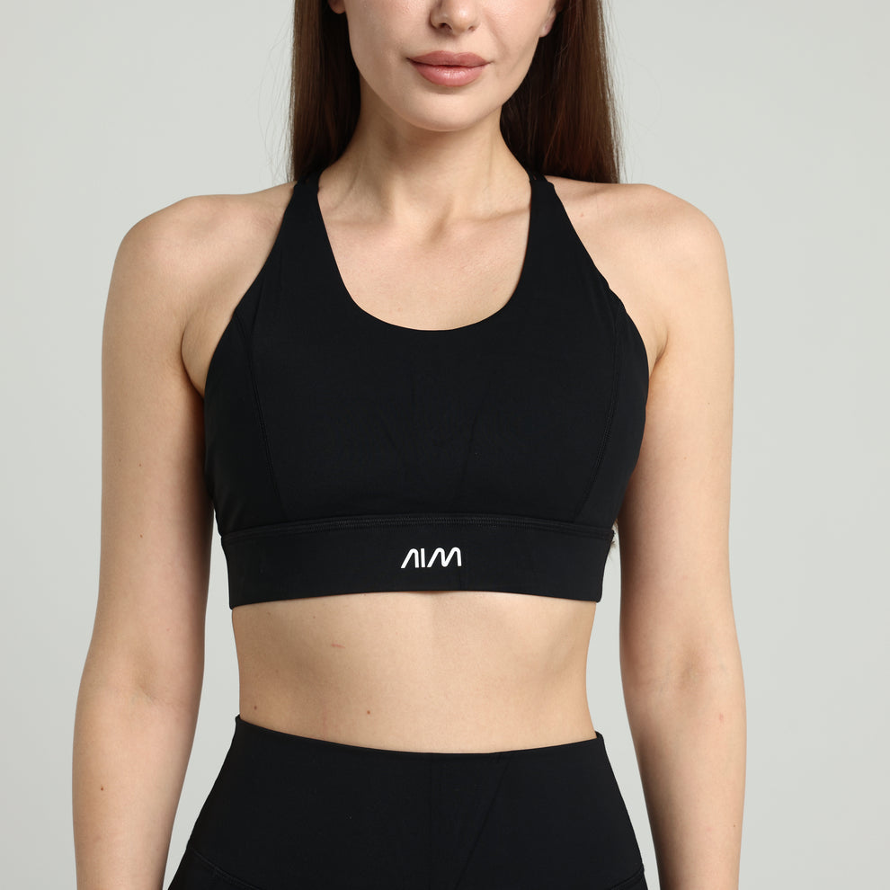 Black Strapped Bra – AIM | Go Beyond.